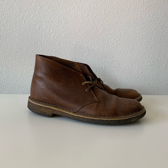 Clarks | Shoes | Mens Brown Leather Clarks Desert Boots | Poshmark